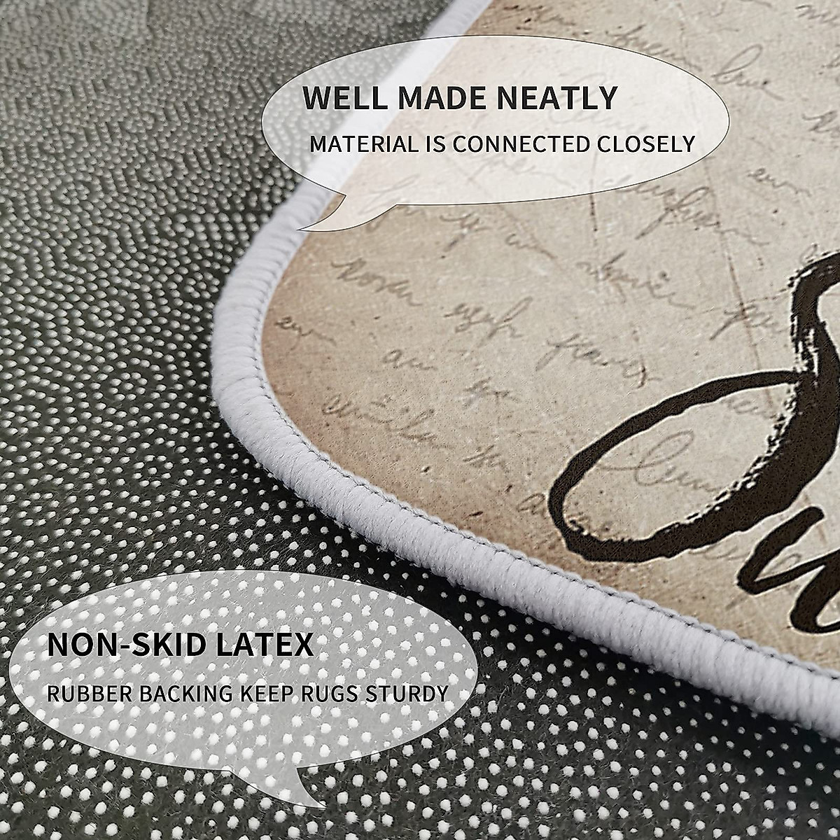 ZEREAA Absorbent Kitchen Rugs and Mats Non Skid Washable, Sunflower with Honey Bee Textured Soft Kitchen Mats for Kitchen, Floor Home, Office, Sink, Laundry, 20x24Inches+20x48Inches