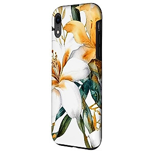 iPhone XR Yellow Watercolor Floral Flower N8 Case