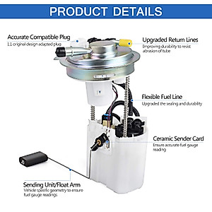 FAERSI Fuel Pump Assembly w/Sensor Replace# E3688M Compatible with 2006 2007 2008 Chevrolet Colorado & 2006-2008 GMC Canyon & 2007 2008 Isuzu i-290 & i-370 2.8L 2.9L 3.5L 3.7L 4-Door/2-Door