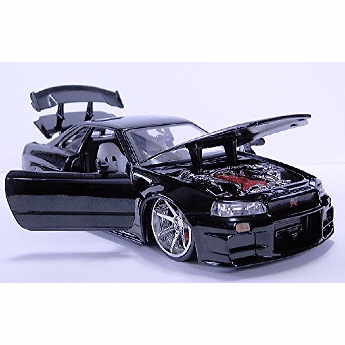 Jada 1:24 BIGTIME KUSTOMS NISSAN SKYLINE GT-R (BNR34) Jeidatoizu 1:24 scale Big Time Customs "Nissan Skyline GT-R (BNR34)" Nissan Black