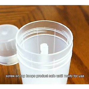 6 ct. Deodorant Twist-up Empty Containers (Natural) - for lotion bar, heel balm etc. (2 oz.) - Empty Deodorant Tubes (Clear)