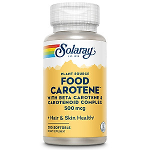 SOLARAY Food Carotene, Vitamin A 10000 IU | Healthy Skin, Eyes, Antioxidant & Immune Support (200 CT)