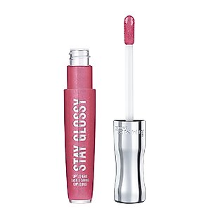 Rimmel Stay Glossy Lip Gloss - Non-Sticky and Lightweight Formula for Lip Color and Shine - 123 Back Row Smooch, .18oz