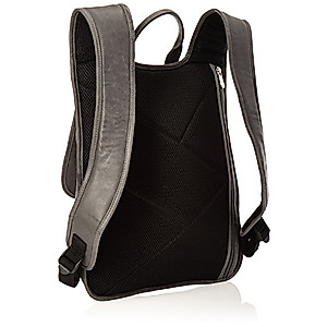 Piel Leather Slim Laptop Flap Backpack, Charcoal, One Size