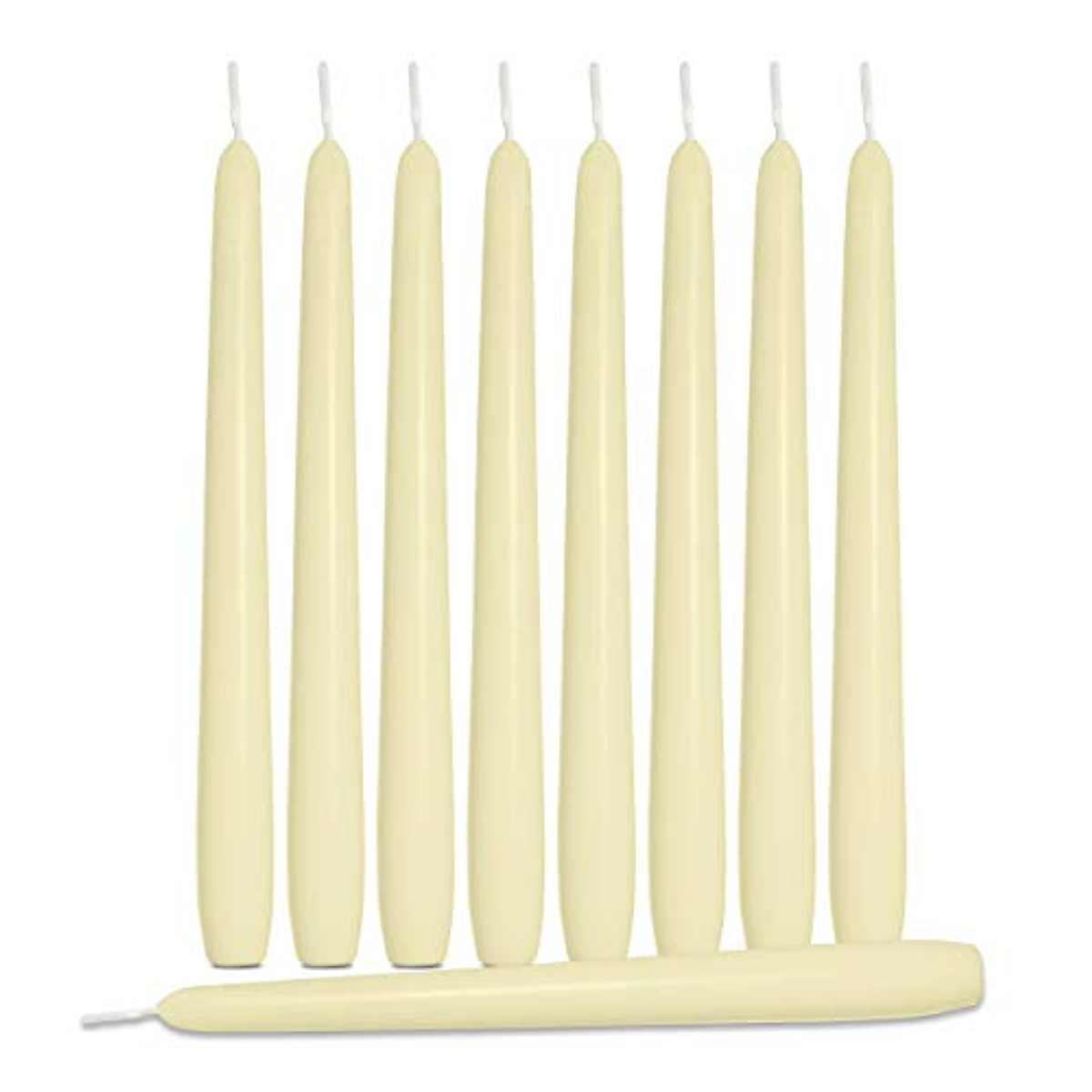Hyoola Tall Taper Candles - Tapered Candles - Ivory Dripless Candle Sticks - 8 Inch (20cm) - 7 Hour Burn Time (30-Pack)