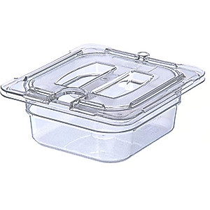 Carlisle FoodService Products 10311U07 Polypropylene Universal Handled Notched Lid, 6-7/8" Length x 6.31" Width x 7/8" Height, Clear, For TopNotch One-Sixth Size Food Pans (Case of 6)