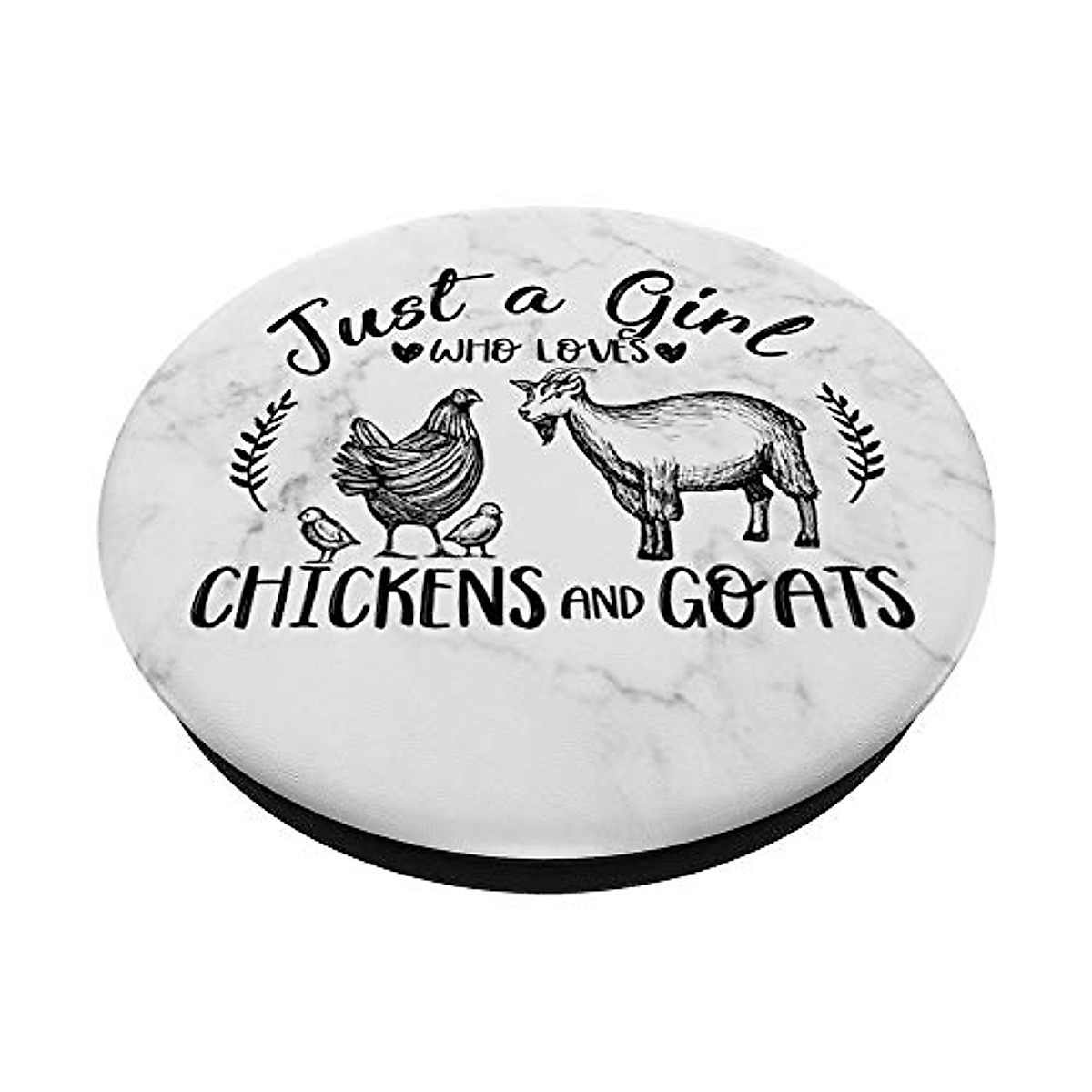 Just A Girl Who Loves Chicken & Goats Pretty Cute Farming PopSockets PopGrip: Swappable Grip for Phones & Tablets