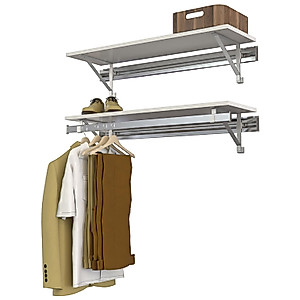 Arrange A Space Single Hang Second Shelf Closet System, 48", White