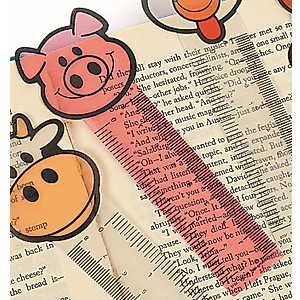 Farm Animal Bookmarks for Kids - Book Markers / Mini Ruler - Classroom Prizes - 24 Pack
