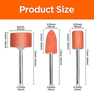 Sanding Bits for Dremel Rotary Tool, Grinding Stones Sanding Drill Bits with 1/8" Shank, Aluminum Oxide Sanding Accessories to Metal Rust Removal/Smoothing/Sharpening, 45Pcs