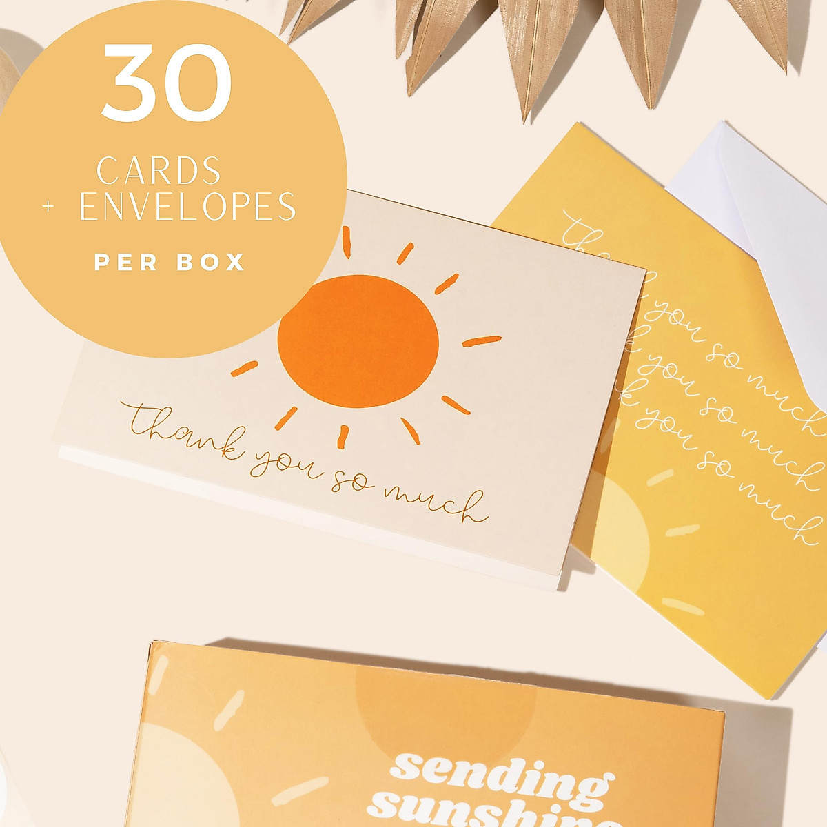 Baby Shower Thank You Cards with Envelopes 4x6 Here Comes the Son Boho Thank You Cards 30 Pack | First Trip Around the Sun Note Cards – You Are My Sunshine Thank You Cards Ray of Sunshine Baby Shower