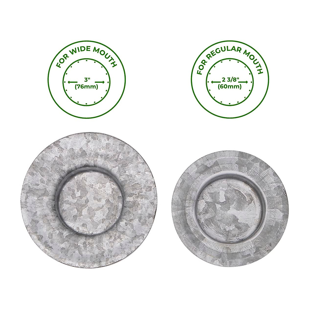 Mason Jar Lifestyle Tea Light Candle Holder Metal Lid Inserts for Mason, Ball, Canning Jars (6 Pack, Wide Mouth)