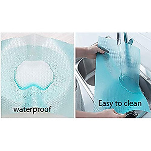 Uspace 4 Pcs Refrigerator Mat Plastic Fridge Mat, Refrigerator Shelf Liner Can Be Cut Refrigerator Mat Drawer Table Placemats for Shelves