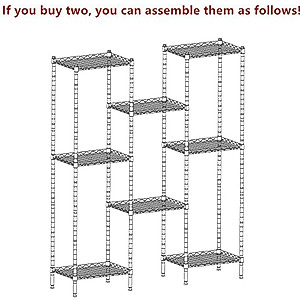 REGILLER 4-Tier Wire Shelving Unit Metal Storage Rack Adjustable Organizer Perfect for Pantry Laundry Bathroom Kitchen Closet Organization (Silver, 16.9L x 12W x 50H)