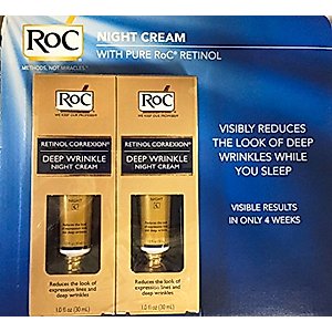 ROC Deep Wrinkle Night Cream Double Pack - New Larger Size 10% MORE!! , 1 Fl Oz (Pack of 2)