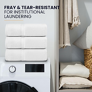 Belem Luxury Bulk Towels for Hotels - Pack of 60 (24x50) -100% Cotton - White Large Bath Towels Bulk - Save $149 in Bulk Bath Towels -Soft & Plush - Highly Absorbent, Quick Dry - Wholesale Towels Pack