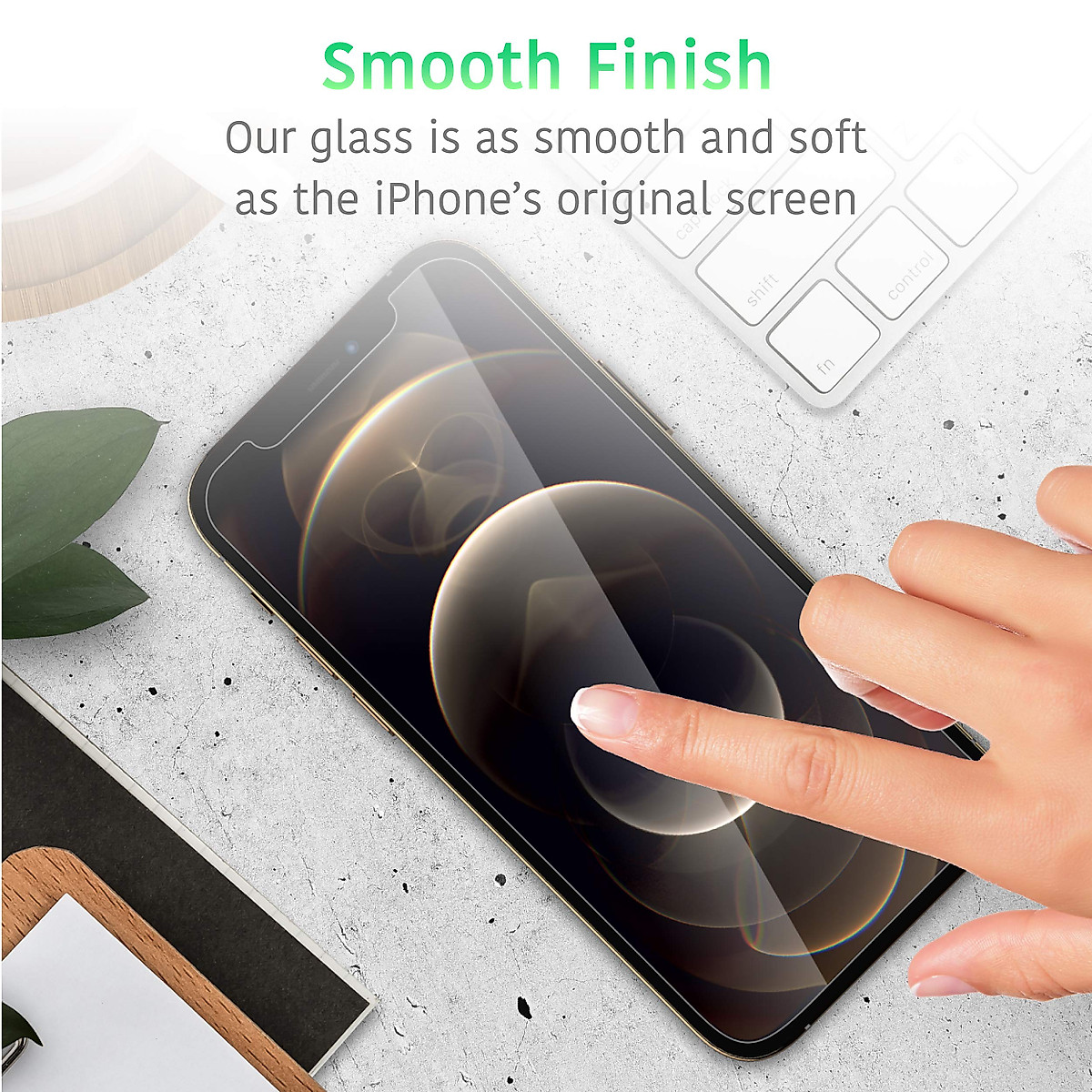 TALK WORKS Premium Tempered Glass Screen Protector for iPhone 12/13 Pro Max, IPhone 14 Plus - Includes Installation Tray, Anti-Glare, Crack Proof, Ultra Thin (Pack of 3)