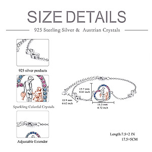 AOBOCO Sister Gift from Brother Sterling Silver Sister Bracelet Birthday Jewelry Gift from Big Bro