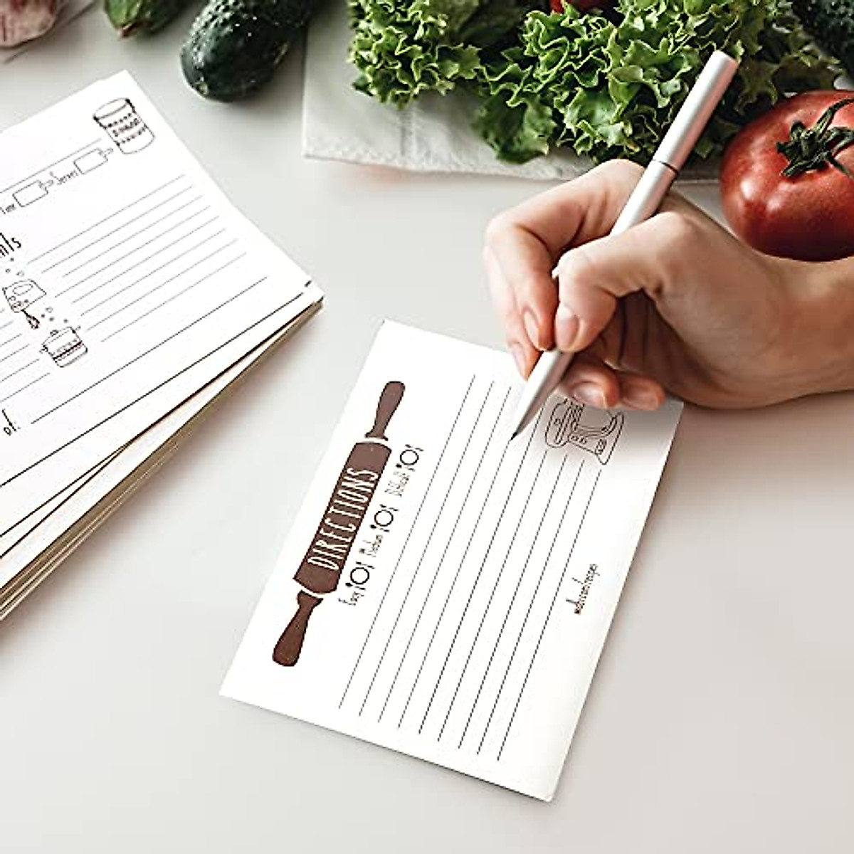 Bamboo Recipe Book Binder (3 Ring) - Includes 25 Plastic (8.5" x 11") Left Loading Sleeves (Holds 50 Recipe Cards) - 50 (4"x6") Double Sided Recipe Cards - 6 Index/Recipe Dividers
