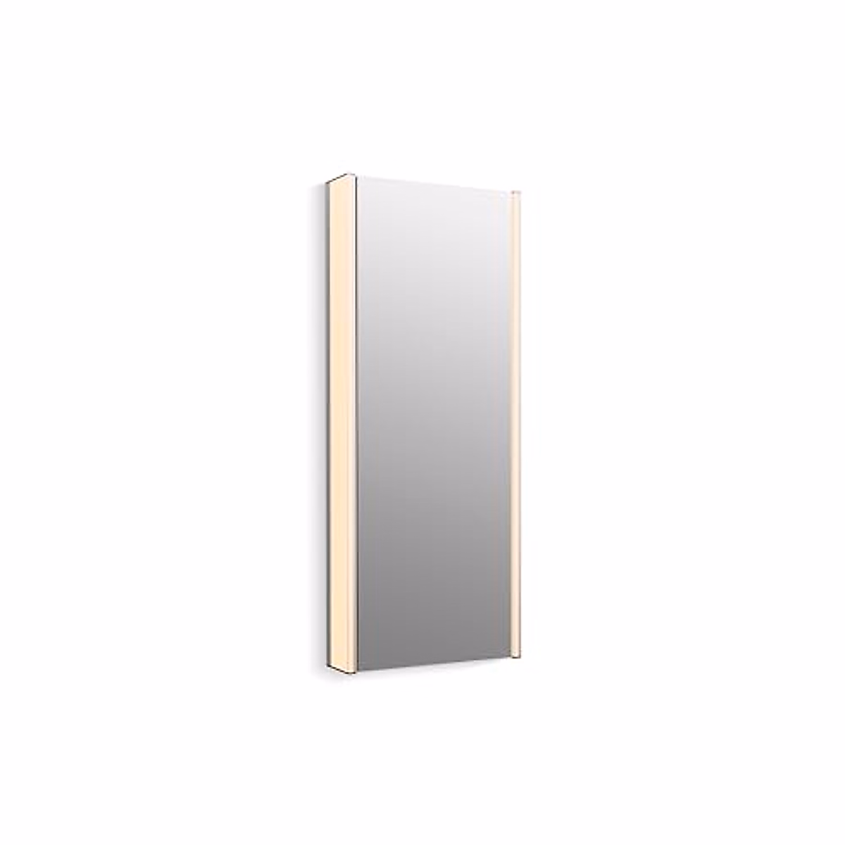 KOHLER K-81147-SLE-DA1 Maxstow Medicine Cabinet with LED Light, Mirror Door & Staggered Shelves, Rectangular Frame, 17" x 40"