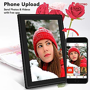 Feelcare 10.1 Inch 16GB Smart WiFi Digital Picture Frame, Send Photos or Small Videos from Anywhere, Touch Screen, 800x1280 IPS LCD Panel, Portrait and Landscape(Black)
