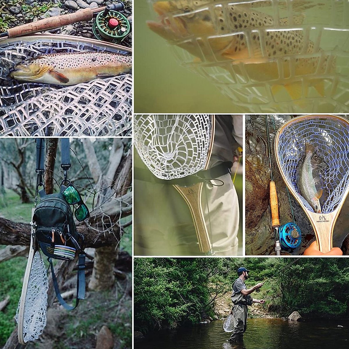 Maxcatch Rubber Net Replacement for Fly Fishing Landing Net (Clear, Circumference: 46inch)