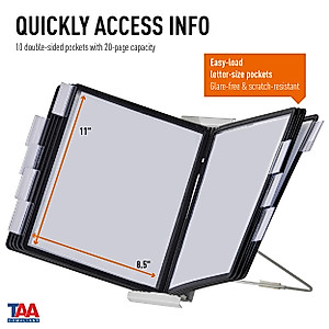 DURABLE Desktop Reference System, 10 Double-Sided Panels, Letter-Size, Black, INSTAVIEW Design (561201)