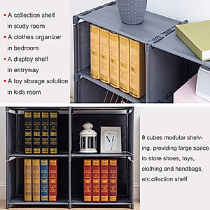COPREE 4-Shelf 8 Cube Bookshelf(Grey)