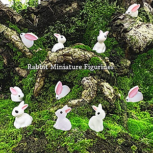 AWEELON 120PCS Miniature Rabbit Figurines, Mini Resin Rabbits Fairy Garden Miniature Moss Landscape DIY Terrarium Crafts Ornament Accessories for Home Décor