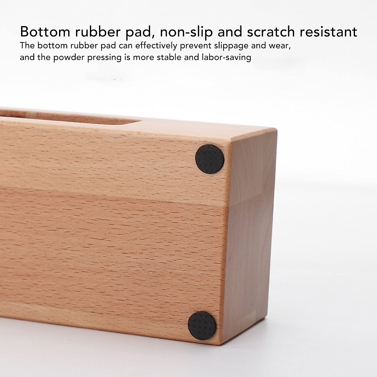 Coffee Tamper Holder, Wooden Non Slip Coffee Tamping Espresso Station for Cafe Home(L)