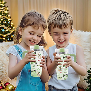 Golf Gifts for Boys Men, Golf Tumbler with Handle and Straw for Kids 14oz, Golfer Lover Gifts, Stainless Steel Funny Dog Mug, Golfer Gift for Boys Girls Him Son on Birthday