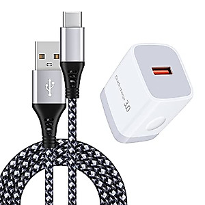 Samsung USB C Fast Charger Block with Android Phone Charger Type C Fast Charging Cable 6.6ft for Samsung Galaxy S23/S22/S21/S20/S10/S10 Plus/S10E/S9/S8/A12 A13Google Pixel 7 6 Pro 4A 3A,iPad Pro/Air4
