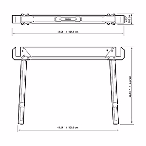 ToughBuilt - Sawhorses with 2x4 Support Arms 1100 LB Capacity - Heavy Duty Construction with Fast Open Legs and Easy Grip Handle - (TB-C500) - 2-Pack