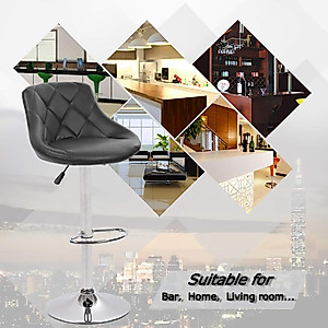 Counter Height Bar Stools Set of 2 Barstools Swivel Stool Height Adjustable Bar Chairs with Back PU Leather Swivel Bar Stool Kitchen Counter Stools Dining Chairs