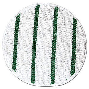 Rubbermaid Commercial P26700WH Green Strips 17&quot Carpet Bonnet Cleaning Pad, White