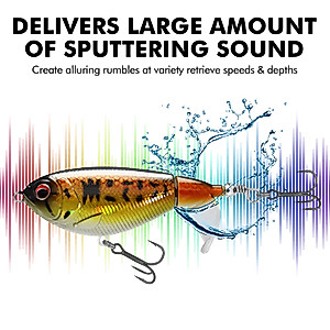 TRUSCEND Fishing Lures for Bass Trout Double Floating Rotating Tail Whopper Swimbaits Bass Lures Freshwater Saltwater Bass Fishing Plopper Lures Kit Lifelike Teasers Fishing Gifts for Men