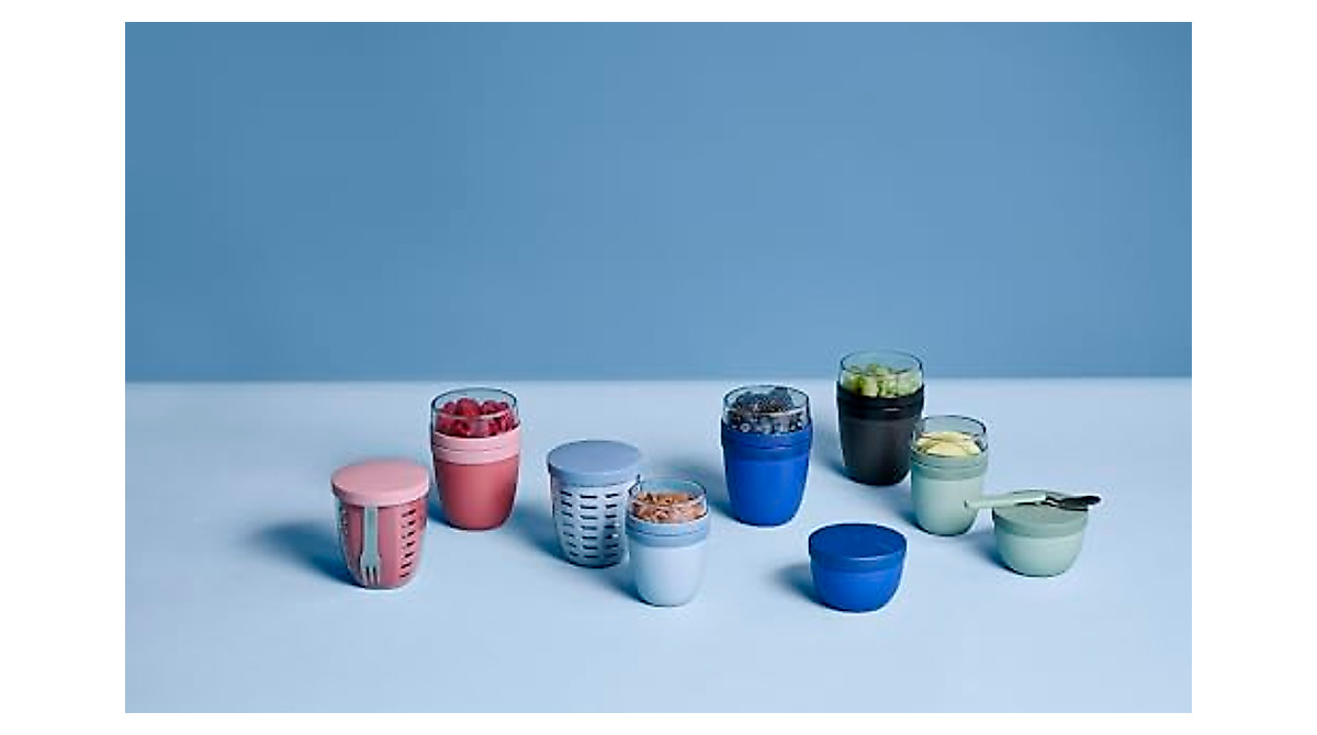 MEPAL, Fruit and Veggie Snack Pot with Airtight Lid, Colander and Fork ...