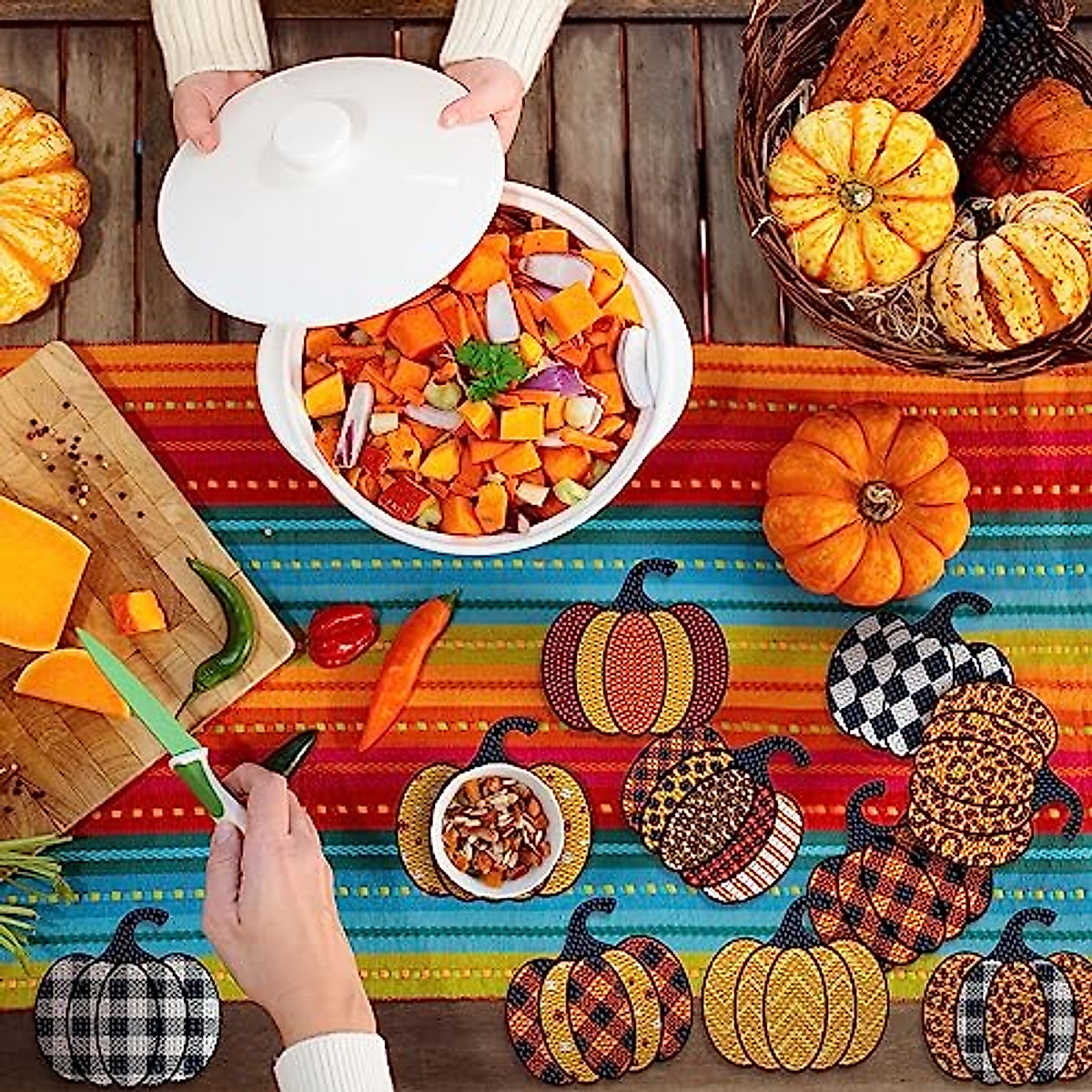 10 Pcs Christmas Ball Diamond Art Coasters DIY Christmas Diamond Painting Coasters 5d Red Green Blue Elk, Snowflake Art Kit for Beginner Adult (Assorted Style)