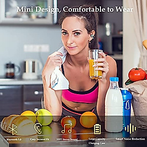 Wireless Earbuds with Earhooks Mini Bone Conduction Headphones Waterproof Bluetooth Open Ear Earbuds Cycling Earpiece Noise Canceling Headset Sports Bluetooth 5.0 Earphones Headset for Cycling Driving