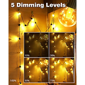 FREECUBE 50 Led Outdoor String Lights G40 Globe, 49FT Dimmable Patio Lights with Remote, 4 Modes, Timer, Waterproof Outdoor String Lights for Yard, Balcony, Backyard Festival Decor