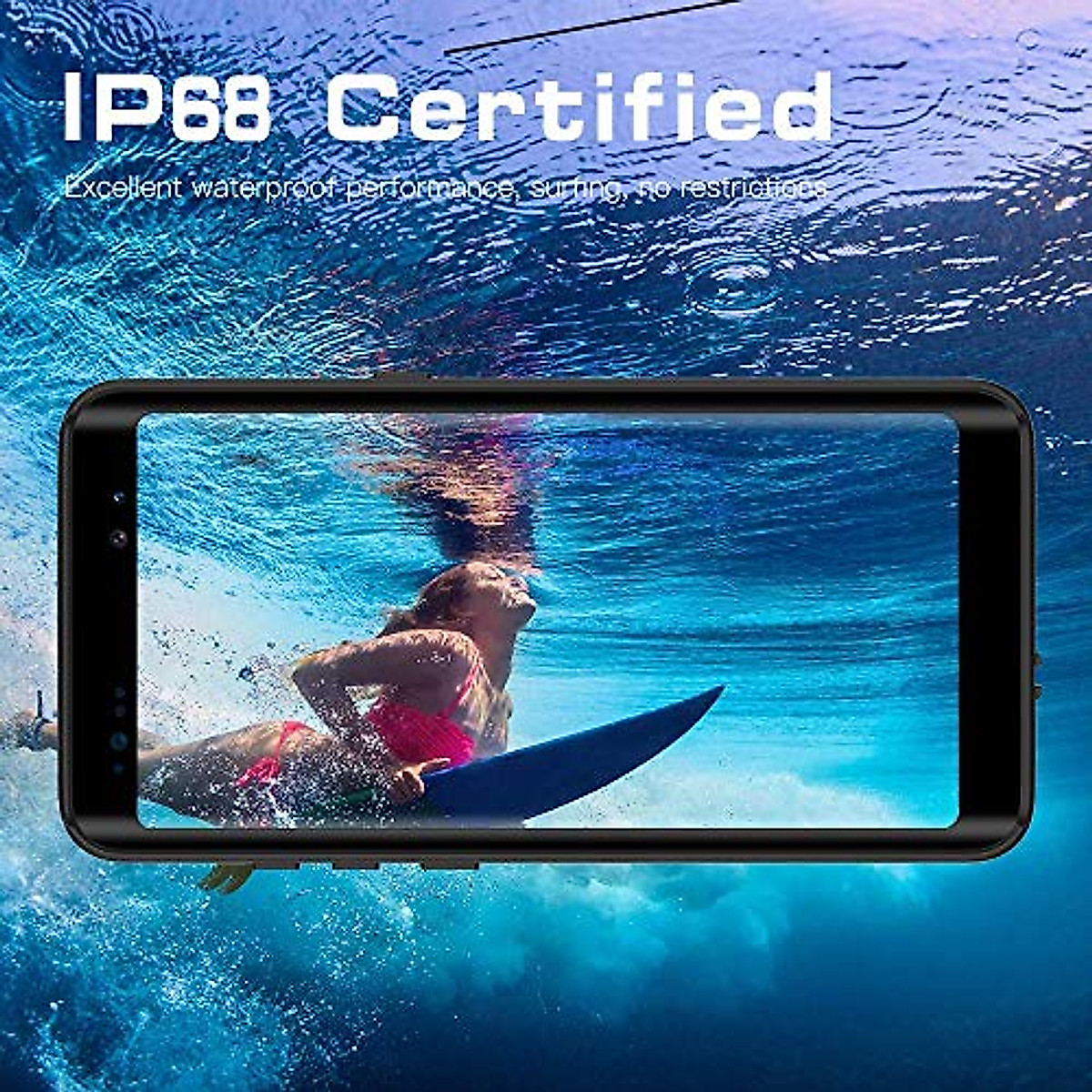 Samsung Galaxy note 8 Waterproof Case, Shockproof Dustproof Snowproof Hard Shell Full-Body Underwater Protective Box Rugged Cover and Built in Screen Protector for Galaxy note 8 (Black)