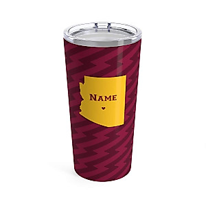 State Pride Series Tempe Arizona Edition - Personalized 20oz Stainless Steel Tumblers for Travel Keep Coffee Warm Beer Cold - Cup Mug Pool Beach Office Presents Gift
