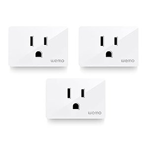 Wemo Smart Plug (Simple Setup Smart Outlet for Smart Home, Control Lights and Devices Remotely Works w/ Alexa, Google Assistant, Apple HomeKit), Pack of 3