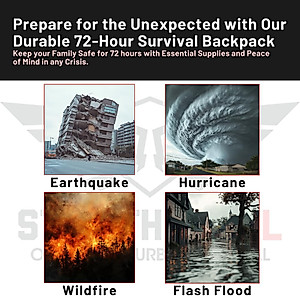 Stealth Angel 1 Person Black 72 Hour Emergency Kit - Survival Bag for Earthquakes, Hurricanes, and Other Natural Disasters