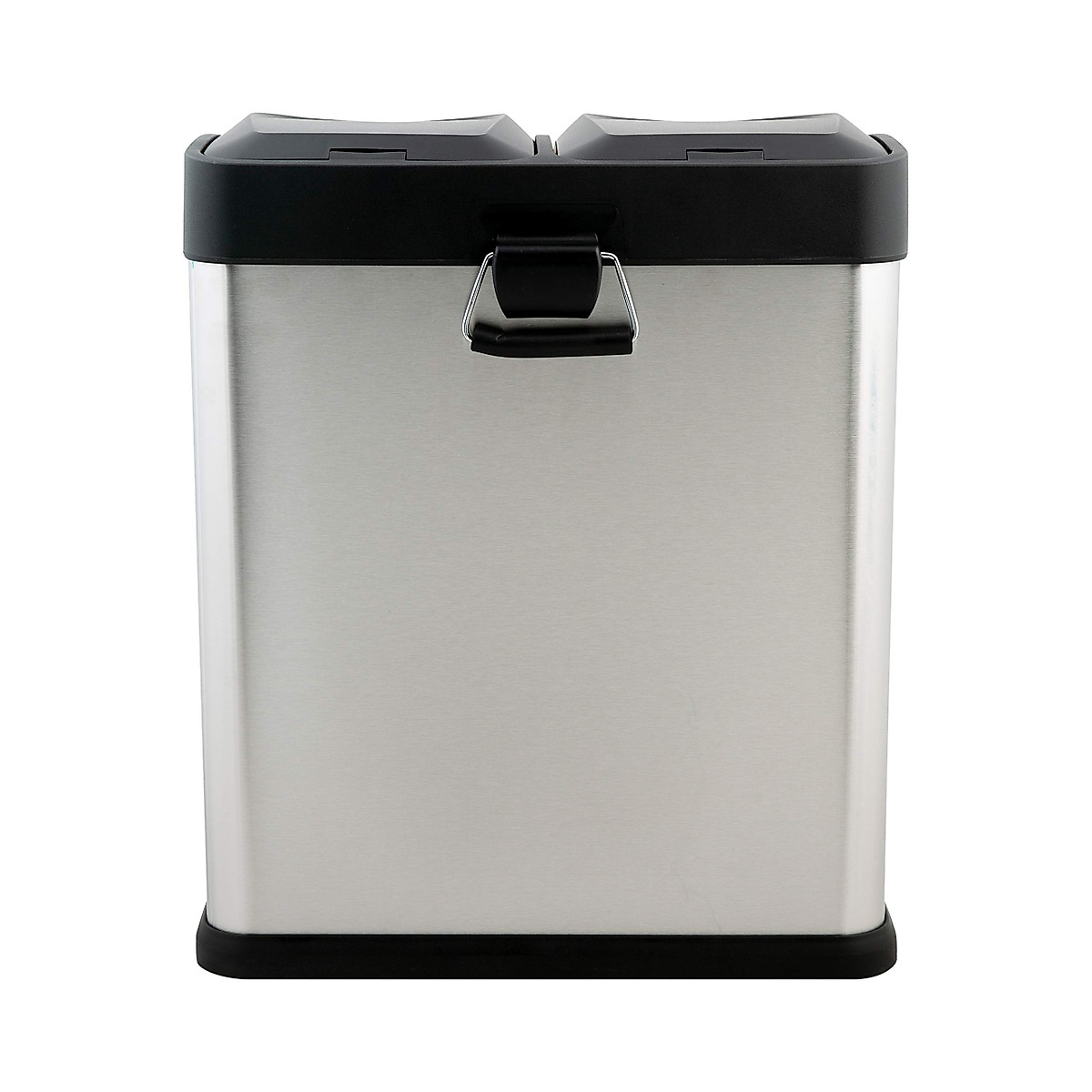 Organize It All Dual Compartment Step-On 8-Gallon (30 liter) Recycling Trash Can, Stainless Steel