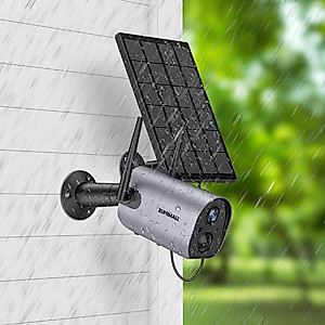 ZUMIMALL Security Cameras Wireless Outdoor - 2K Solar Powered Security Camera with 3MP Color Night Vision, Outdoor WiFi Surveillance Camera /2 Way Talk/PIR Motion Detection/Spotlight/IP66 Waterproof