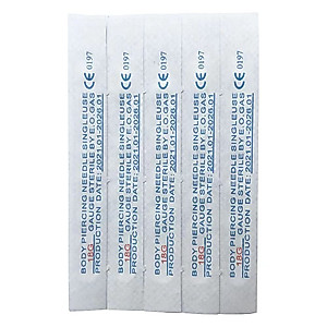 Shuiniba 18G 5 Pieces Body Ear Navel Nose Lip Nipple Piercing Needles