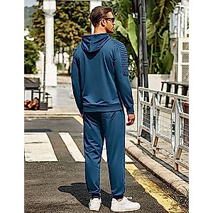 COOFANDY Men's 2 Piece Tracksuit Hoodie Sweatsuit Sets Casual Jogging Athletic Suits