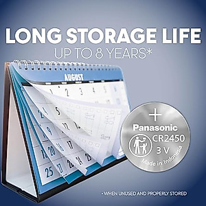 Panasonic CR2450 3.0 Volt Long Lasting Lithium Coin Cell Batteries in Child Resistant, Standards Based Packaging, 1-Battery Pack