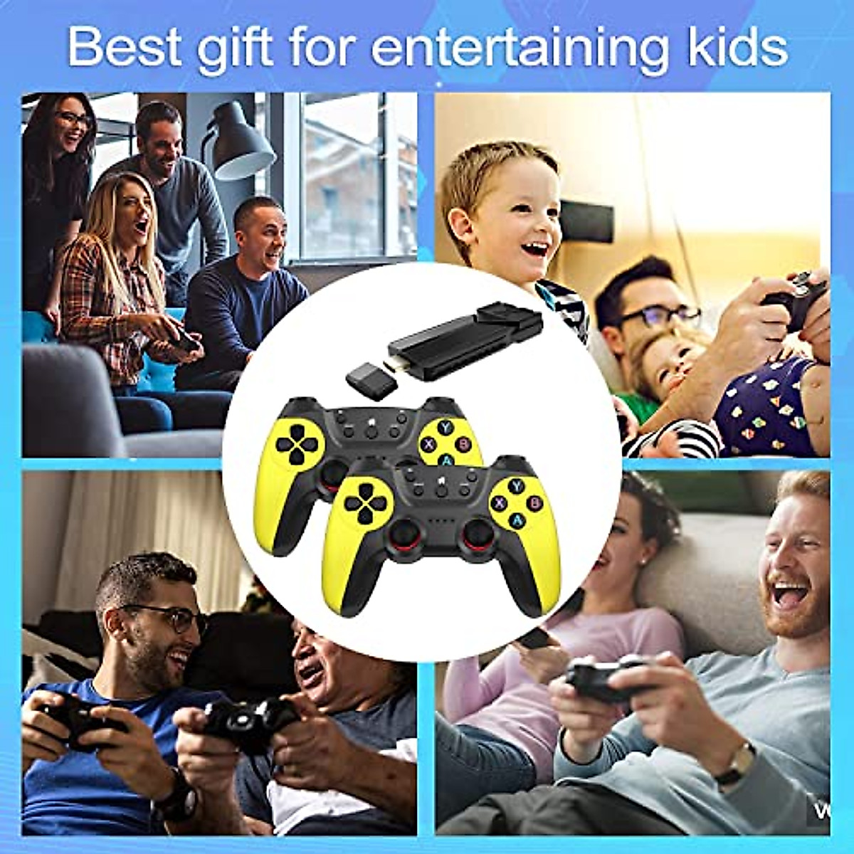 20000+ Games, Wireless Retro Game Console, Handheld Console, Plug and Play Video Game Stick, 9 emulators, 4K HDMI Output, Dual 2.4G Wireless Controllers